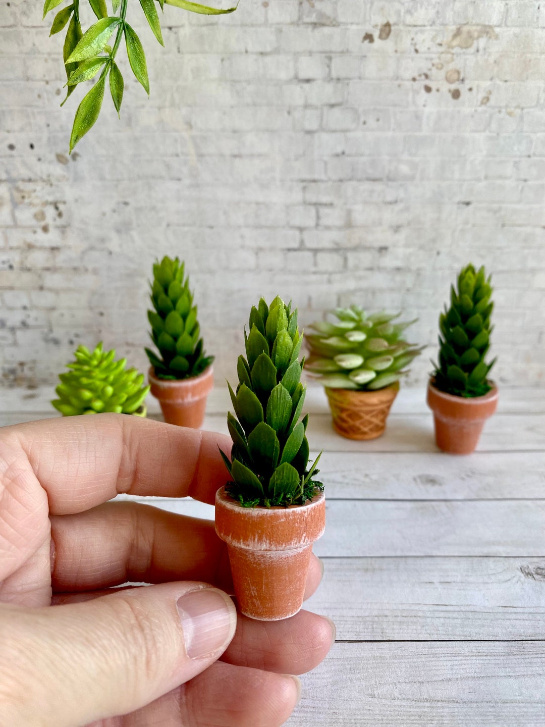 Miniature Potted Plants, Dollhouse Faux Plants, Miniature Topiary ...