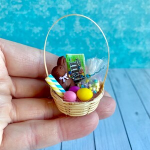 1:12 Scale Miniature Easter Basket, Miniature Easter Eggs, Dollhouse Easter Miniatures - Etsy
