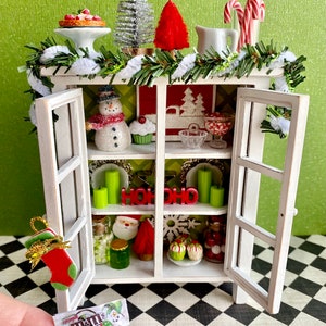 1:12 Scale Miniature Christmas Cabinet, Artisan Dollhouse Furniture ...