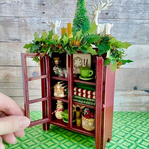 1:12 Scale Miniature Christmas Furniture, Dollhouse Cupboard, Artisan ...