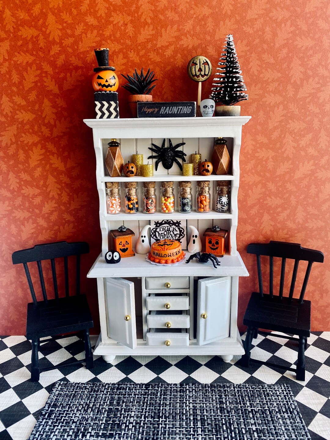 Miniature Halloween Candy Cupboard, Halloween Miniatures, 1:12 Scale ...