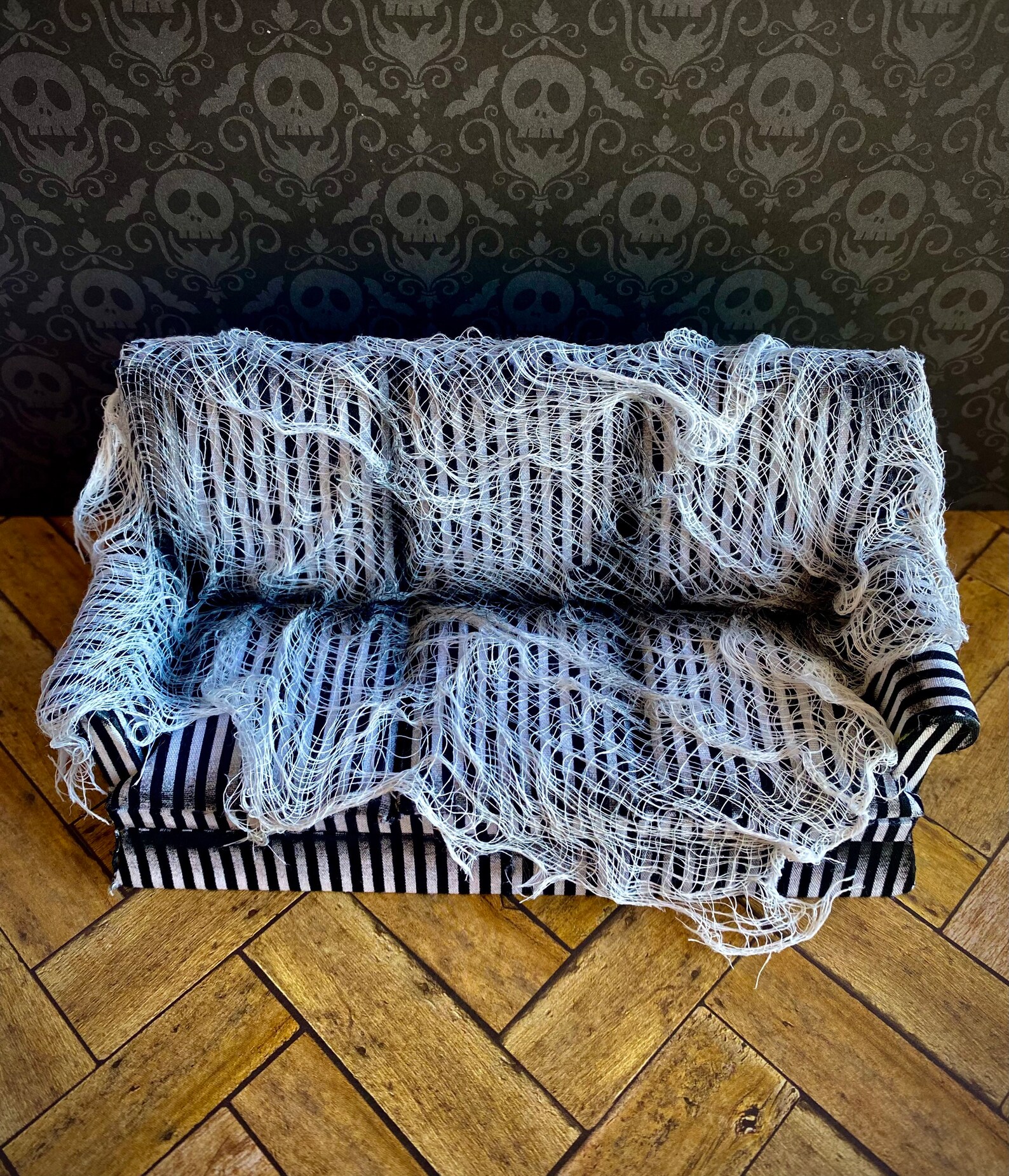 Miniature Haunted Dollhouse Couch, Chair and Ottoman, 1:12 Scale ...
