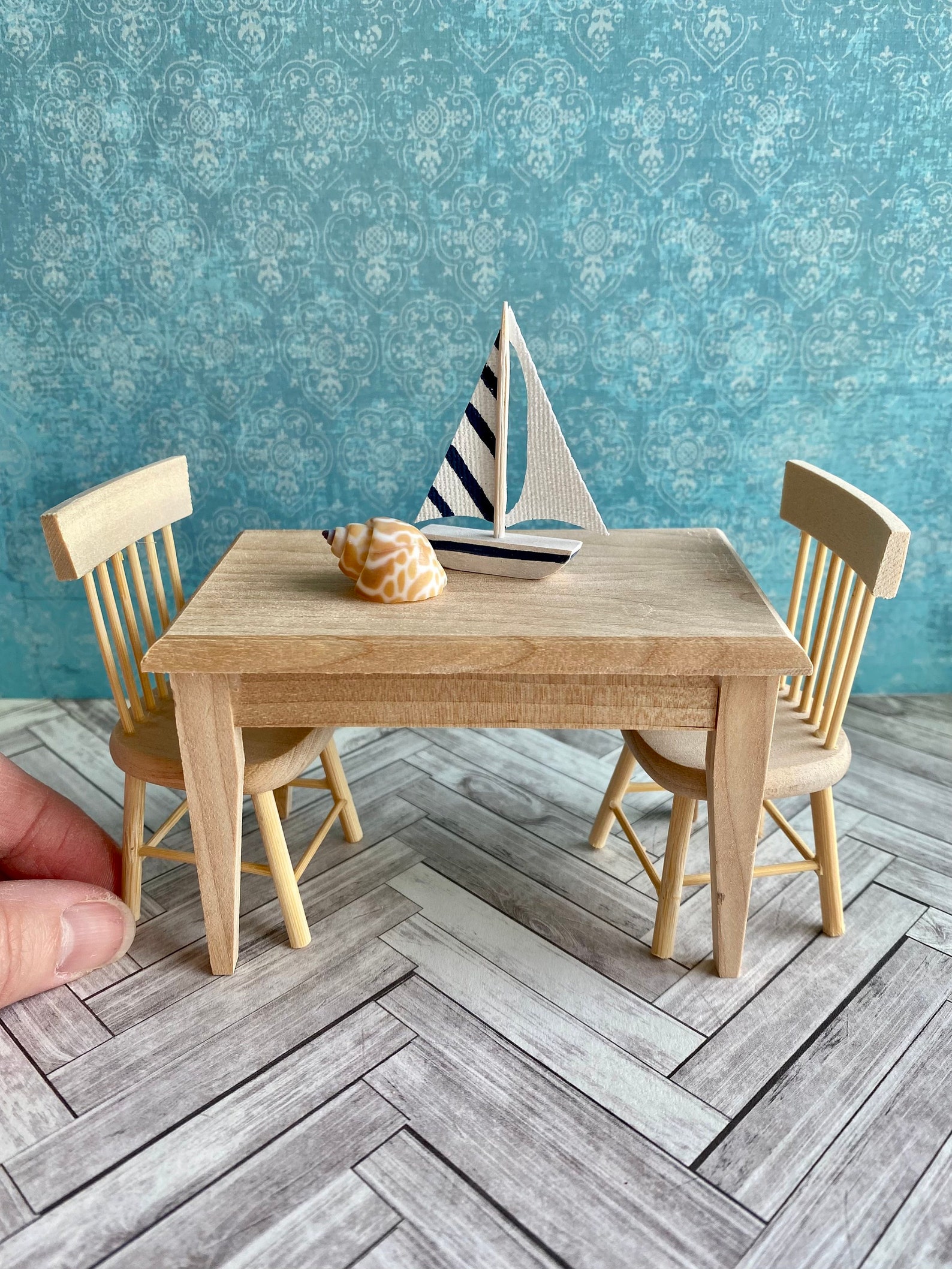 1:12 scale dining table dollhouse furniture miniature wood | Etsy