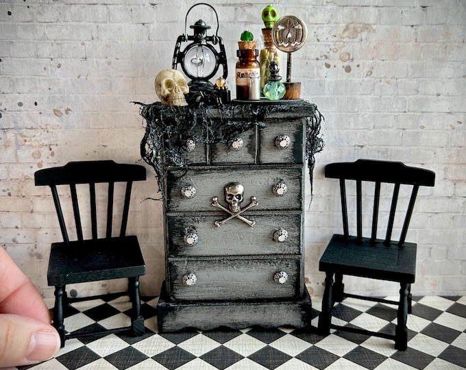 Haunted Dollhouse Dresser, 1:12 Scale Miniature Bedroom Chest of ...