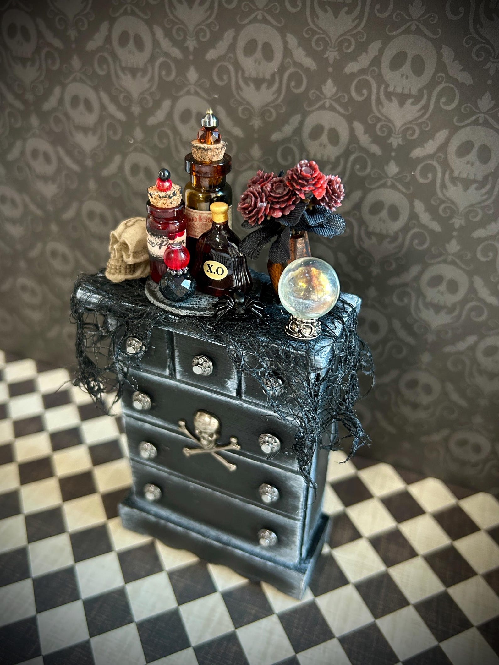 Haunted Dollhouse Dresser, 1:12 Scale Miniature Bedroom Chest of ...