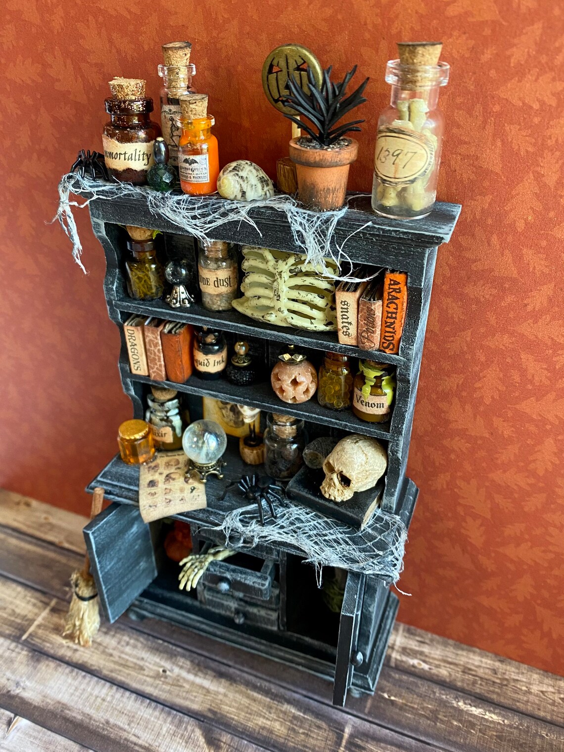 Miniature Witch Cupboard 1 12 Scale Halloween Furniture Etsy