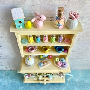 Miniature Easter Hutch, 1:12 Scale Easter Miniatures, Artisan Dollhouse ...