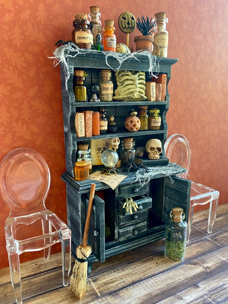 Miniature Witch Cupboard 1 12 Scale Halloween Furniture Etsy