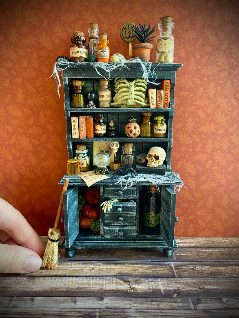 Miniature Witch Cupboard 1 12 Scale Halloween Furniture Etsy