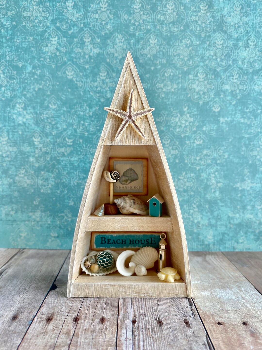 Miniature Boat Shelf, 1:12 Scale Nautical Miniature, Dollhouse ...