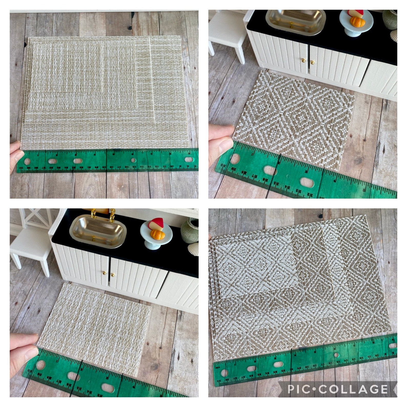 Miniature dollhouse woven rug beach house miniatures 1:12 | Etsy