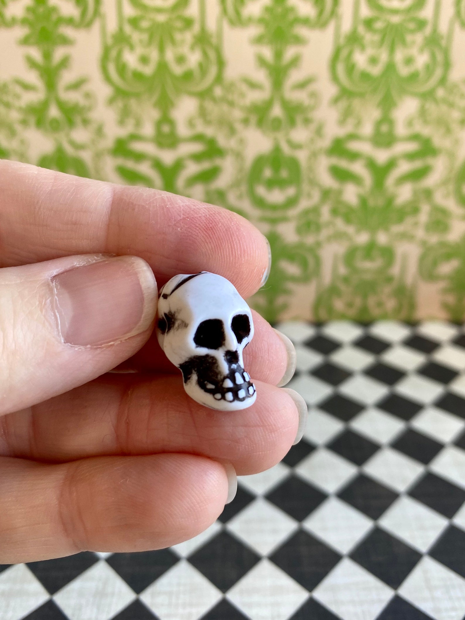 Miniature skulls Miniature Halloween Decorations handmade | Etsy