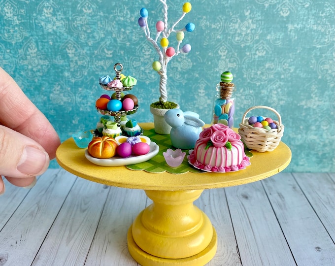 1:12 Scale Easter Miniatures, Dollhouse Table, Miniature Easter ...