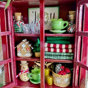 1:12 Scale Miniature Christmas Furniture, Dollhouse Cupboard, Artisan ...