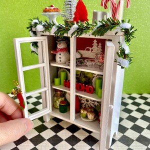 1:12 Scale Miniature Christmas Cabinet, Artisan Dollhouse Furniture ...