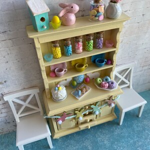 Miniature Easter Hutch, 1:12 Scale Easter Miniatures, Artisan Dollhouse ...