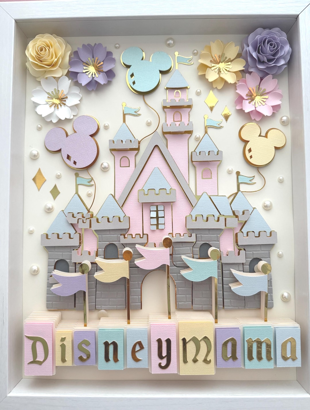 Disney Mama Shadow Box, Pastel Castle Decor, Disney Lover Gift, Nursery ...