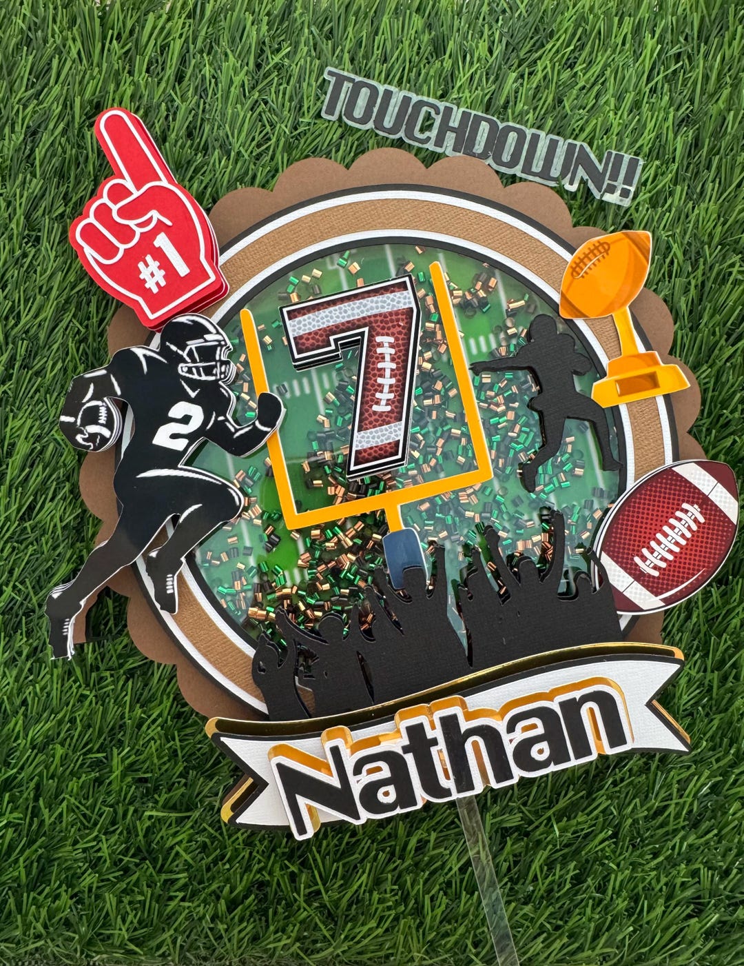 Personalized Football Cake Topper: 3D Sports Birthday Decoration - Etsy