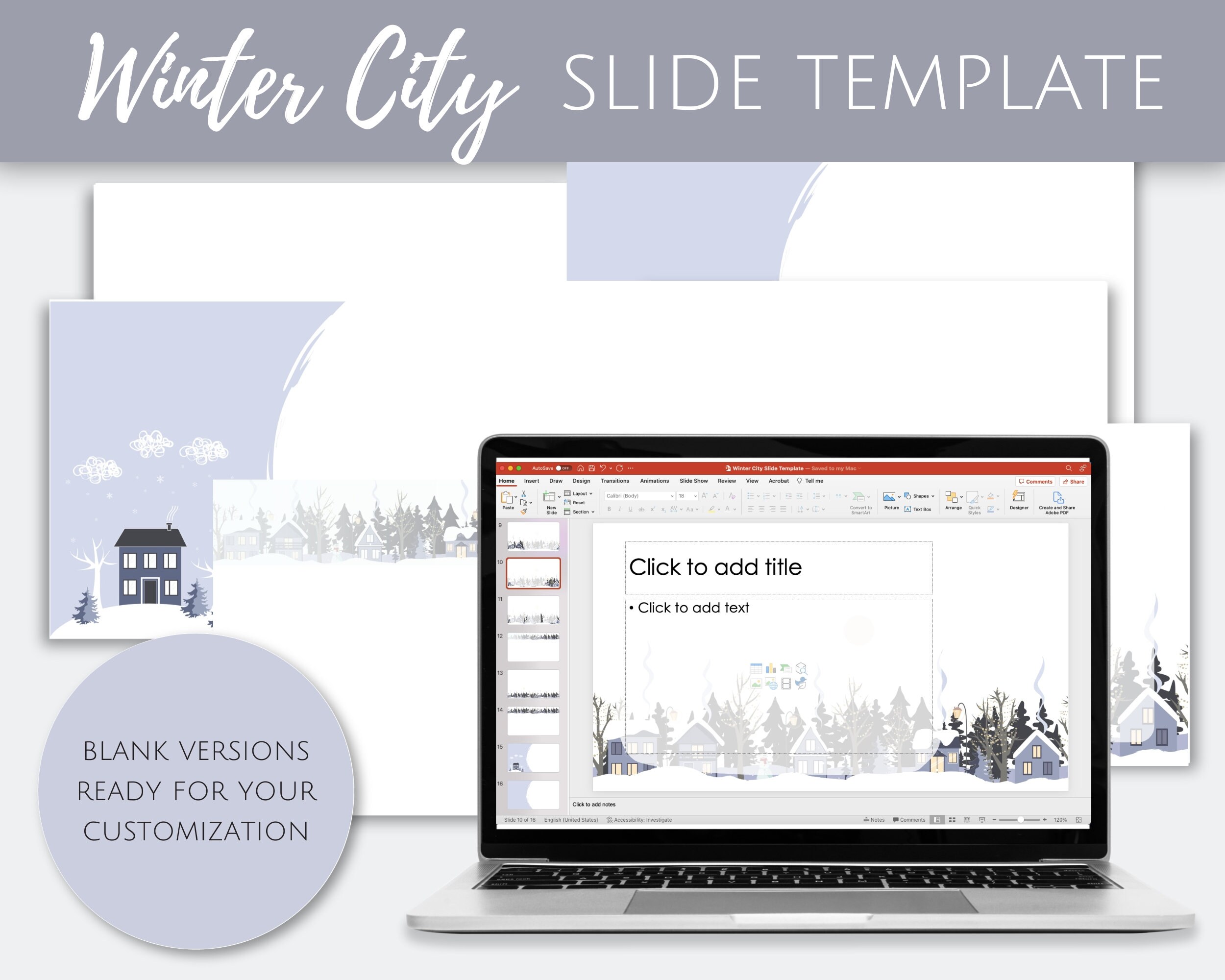 Winter Wonderland City Slide Template for Teachers Winter Classroom ...