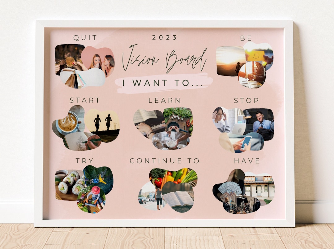 Editable Vision Board Template | Intention and Goals Setting 2025 2026 ...