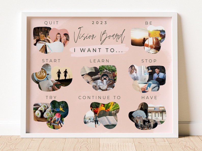 Editable Vision Board Template | Intention and Goals Setting 2025 2026 ...