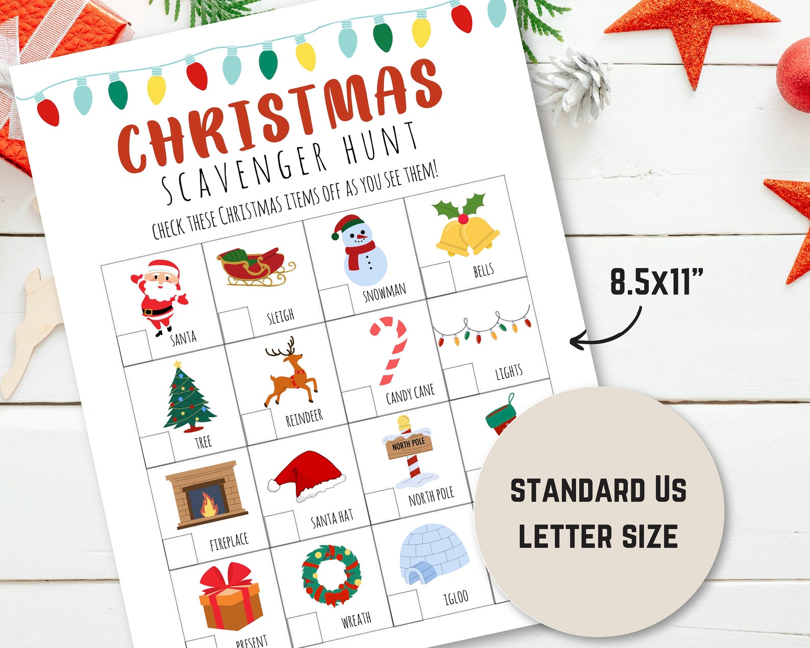 Printable Christmas Scavenger Hunt for Kids | Kids Christmas Activity ...