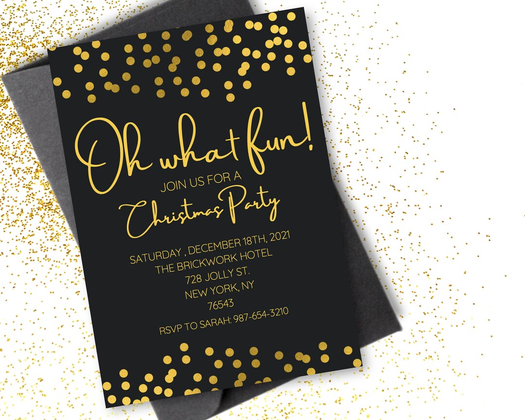 Editable Christmas Party Invitation Template | Holiday Party Invite ...