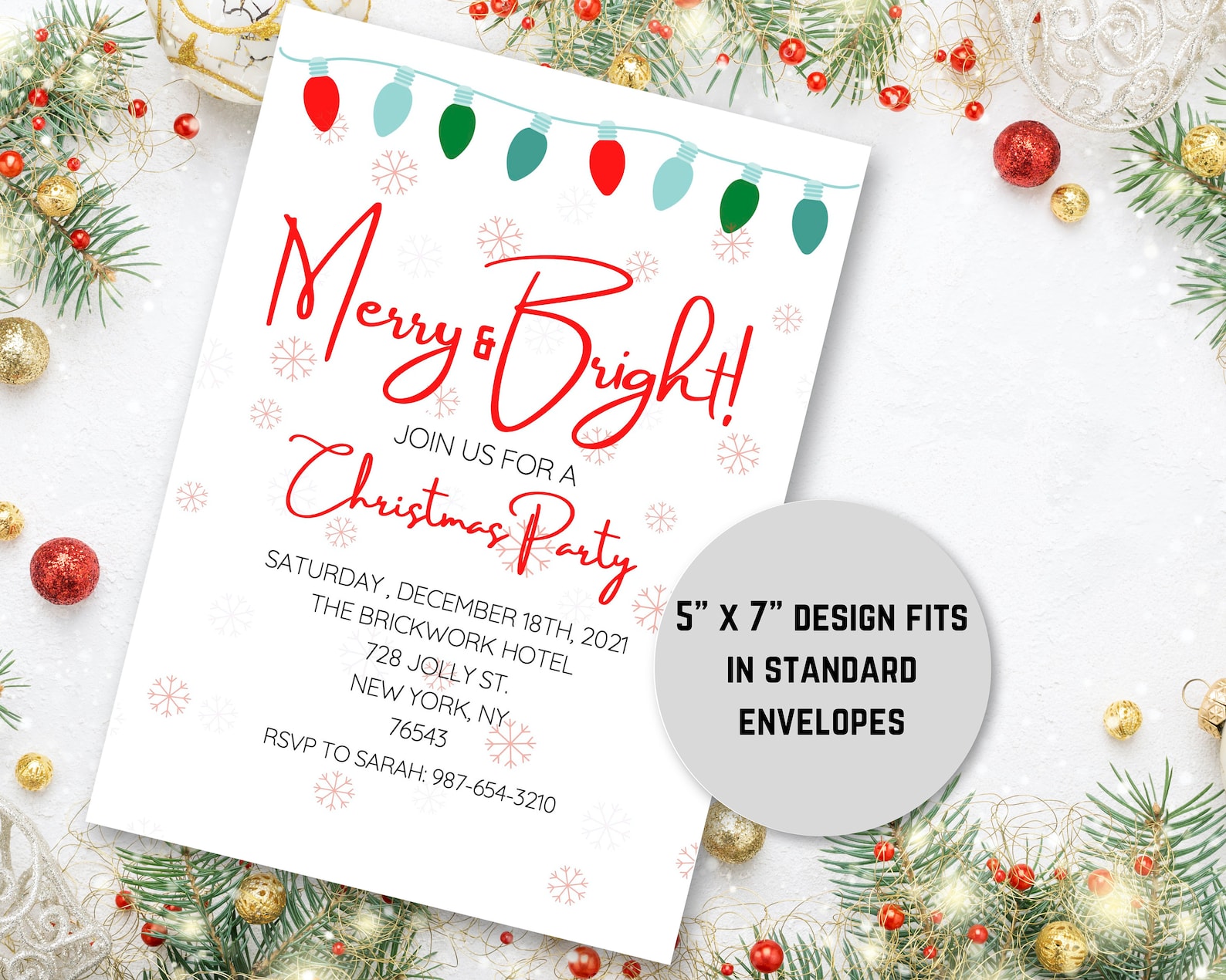 Editable Christmas Party Invitation Template Holiday Party Invite Merry ...