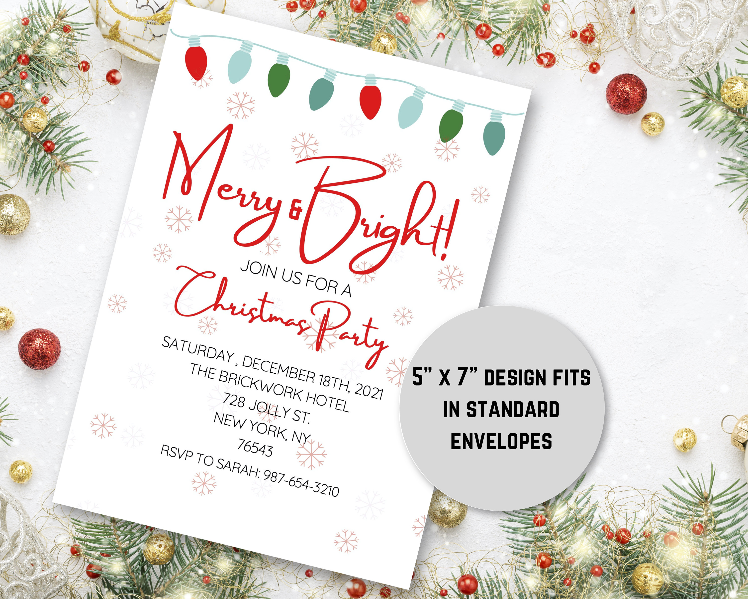 Editable Christmas Party Invitation Template Holiday Party Invite Merry ...