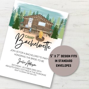 Editable Bachelorette Party Invitation | Cabin Cottage Bachelorette ...