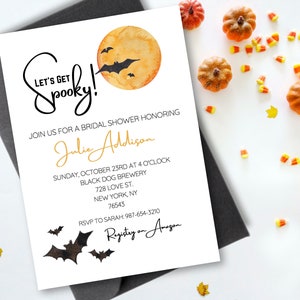 Editable Halloween Bridal Shower Invitation | Let's Get Spooky ...