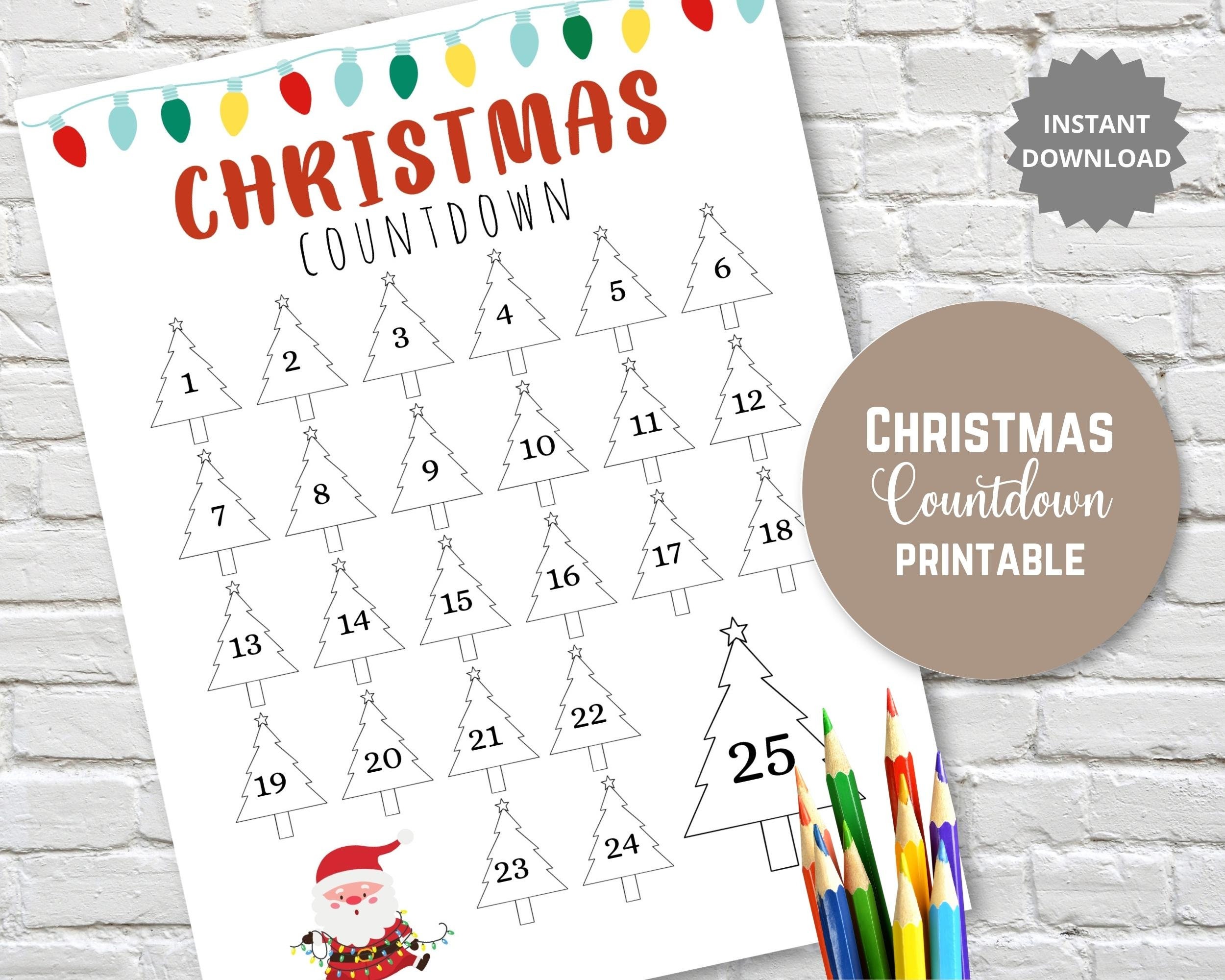 Printable Christmas Countdown | Advent Calendar | Kids Christmas ...