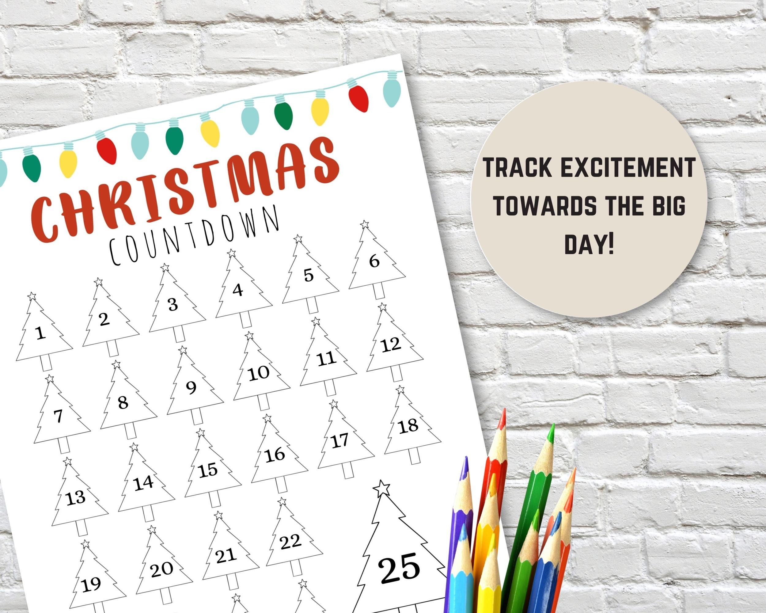 Printable Christmas Countdown | Advent Calendar | Kids Christmas ...