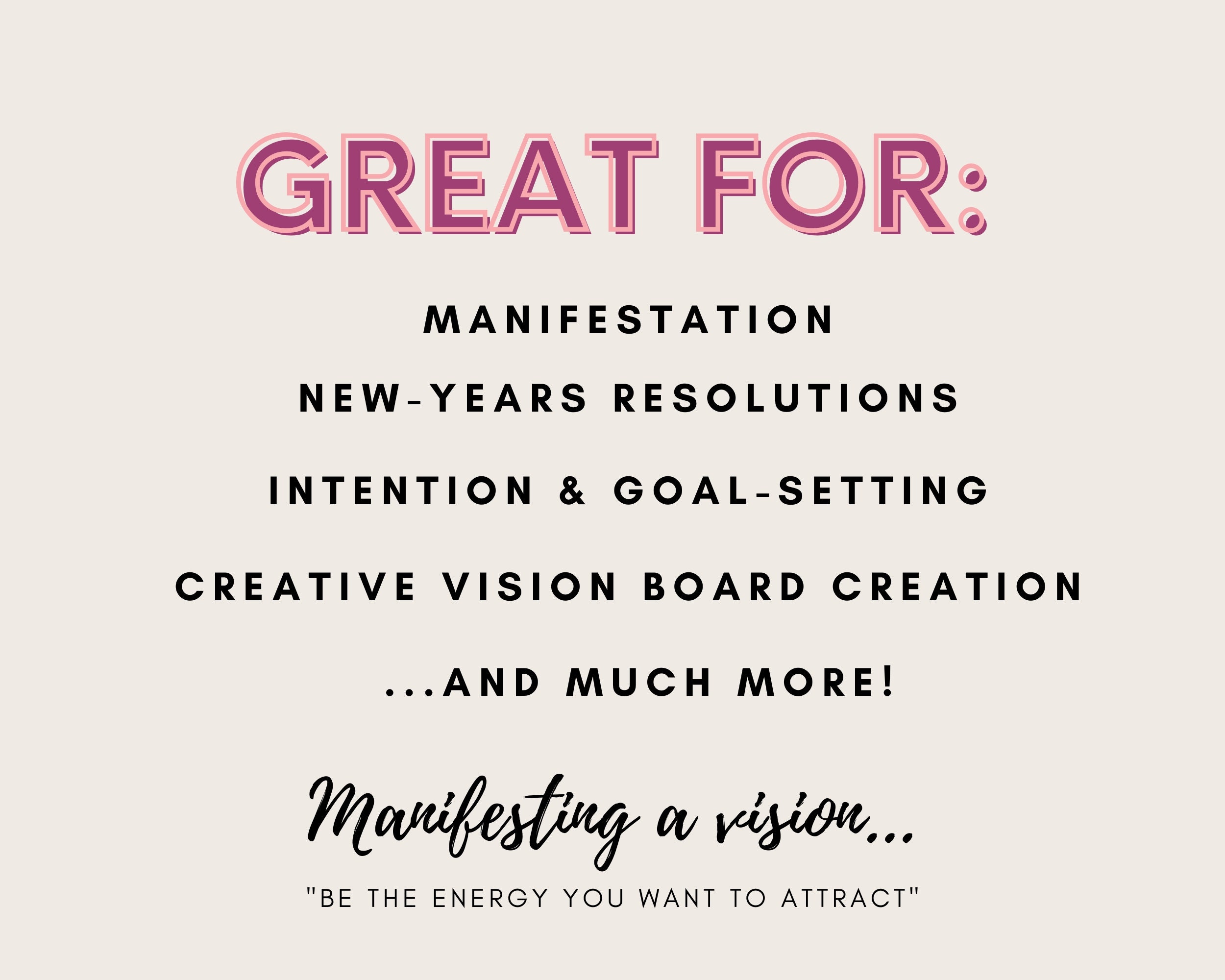 Editable Vision Board Template | Intention and Goals Setting 2025 2026 ...