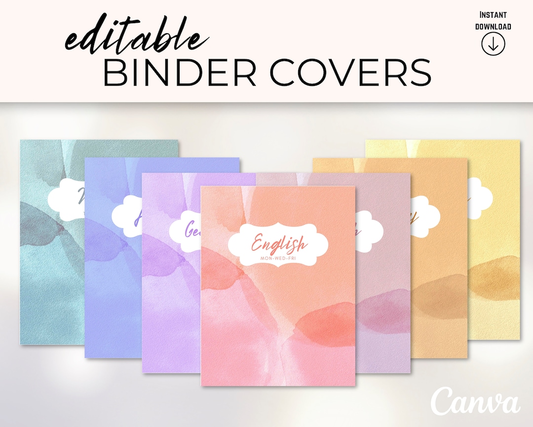 Editable Printable Binder Covers | Binder Cover Template | Binder ...