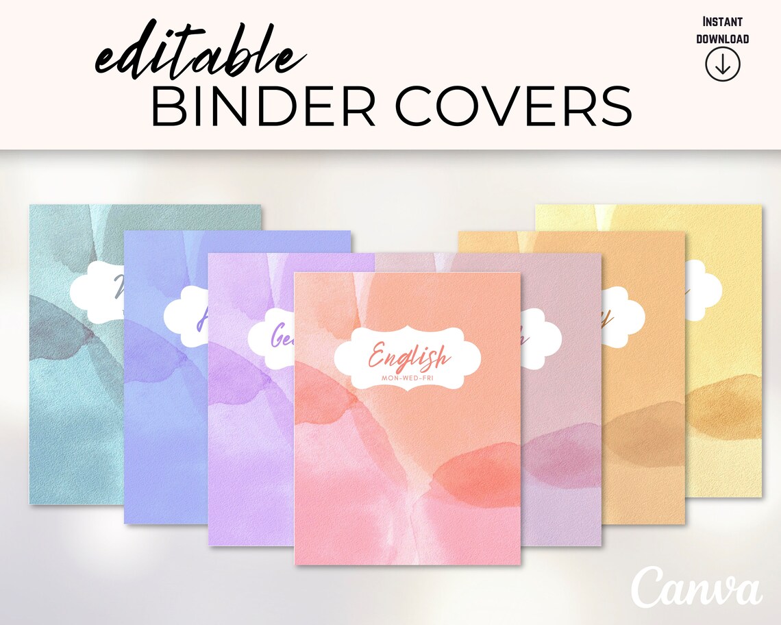 Editable Printable Binder Covers | Binder Cover Template | Binder ...