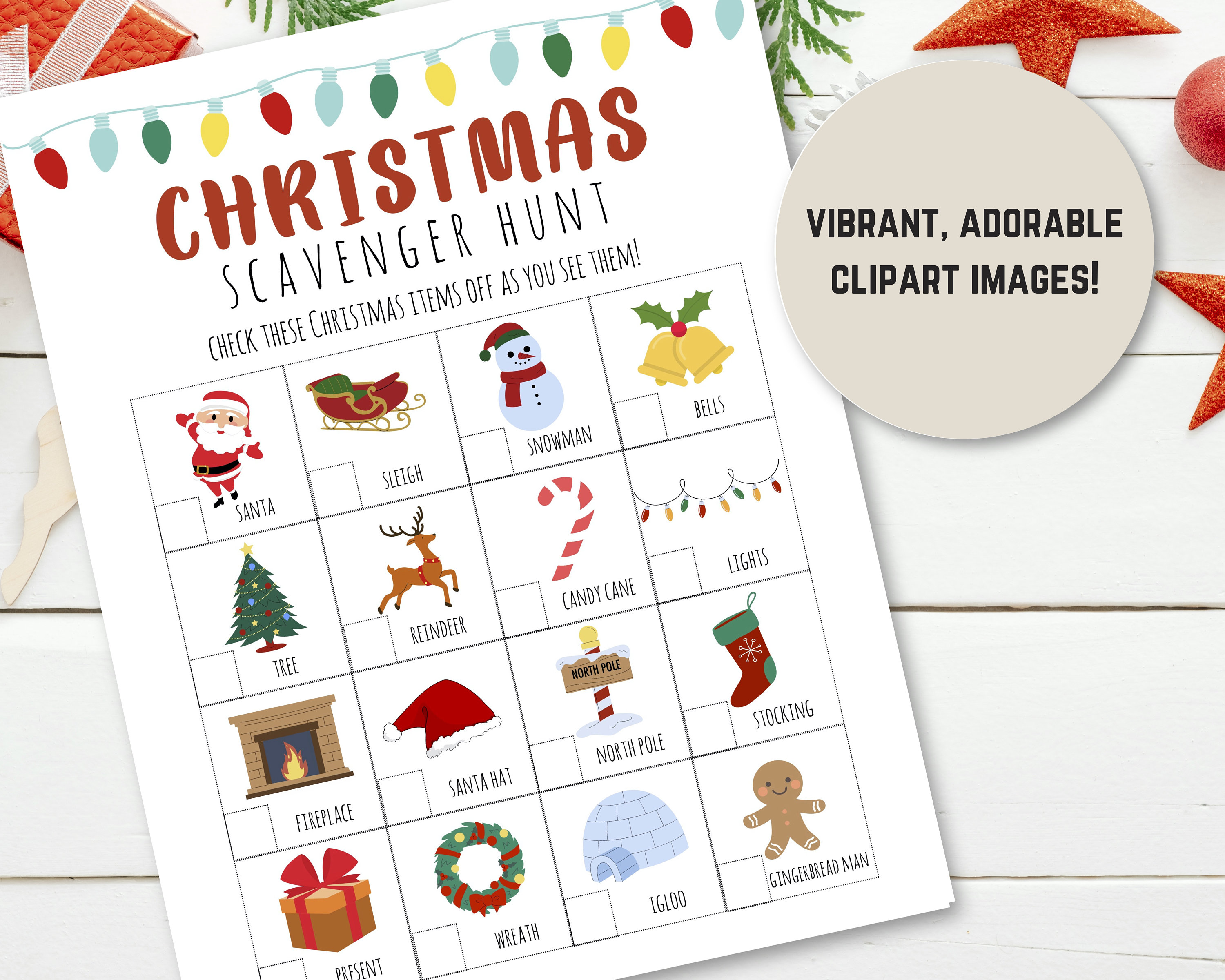 Printable Christmas Scavenger Hunt for Kids | Kids Christmas Activity ...