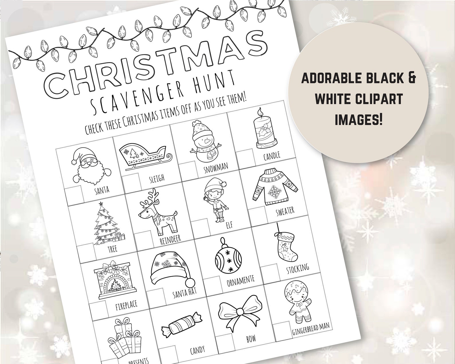 Printable Christmas Scavenger Hunt for Kids Kids Coloring - Etsy