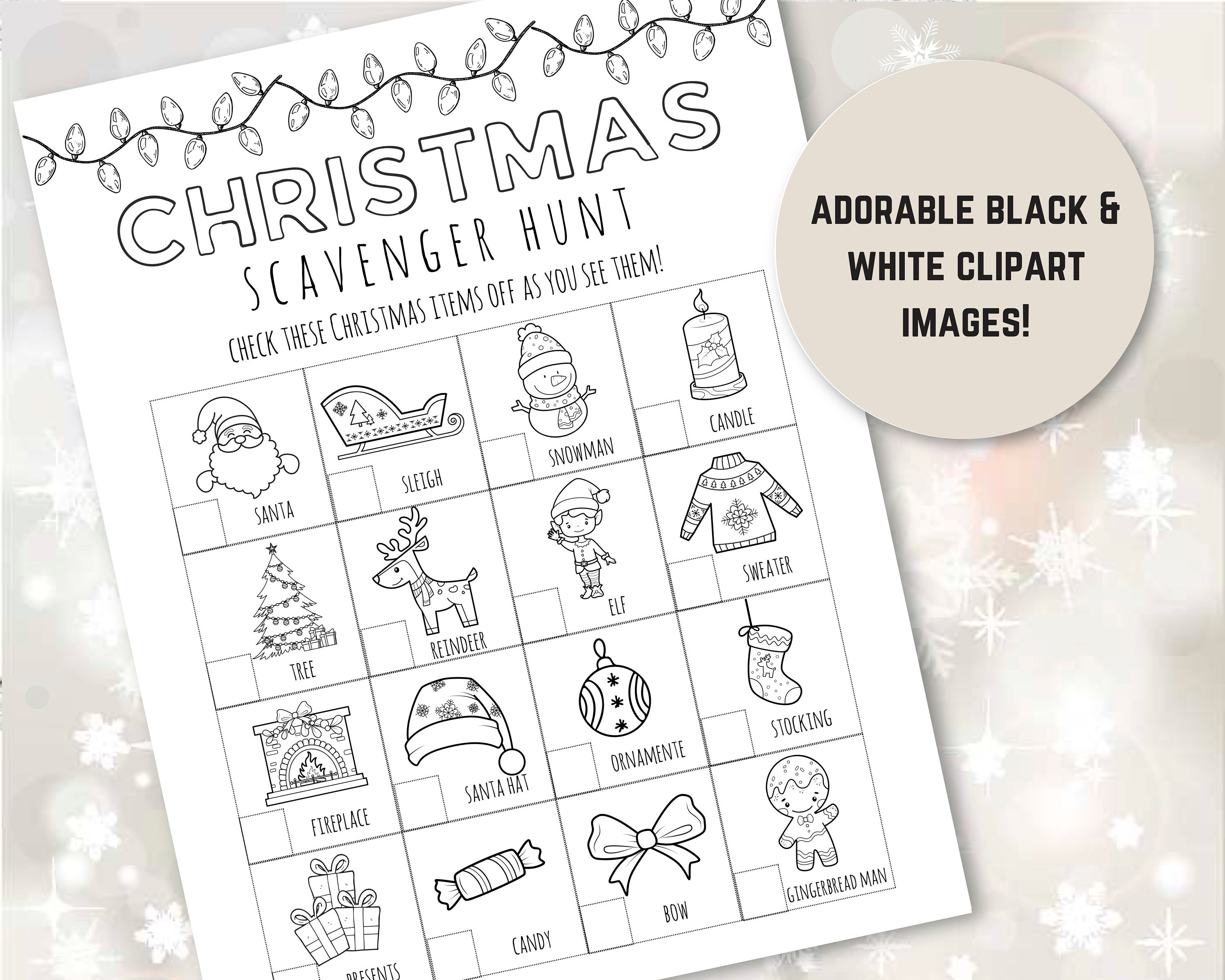 Printable Christmas Scavenger Hunt for Kids Kids Coloring - Etsy