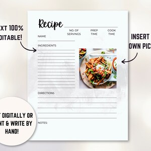 Editable Recipe Binder Template|recipe Binder Kit|custom Recipe Book ...