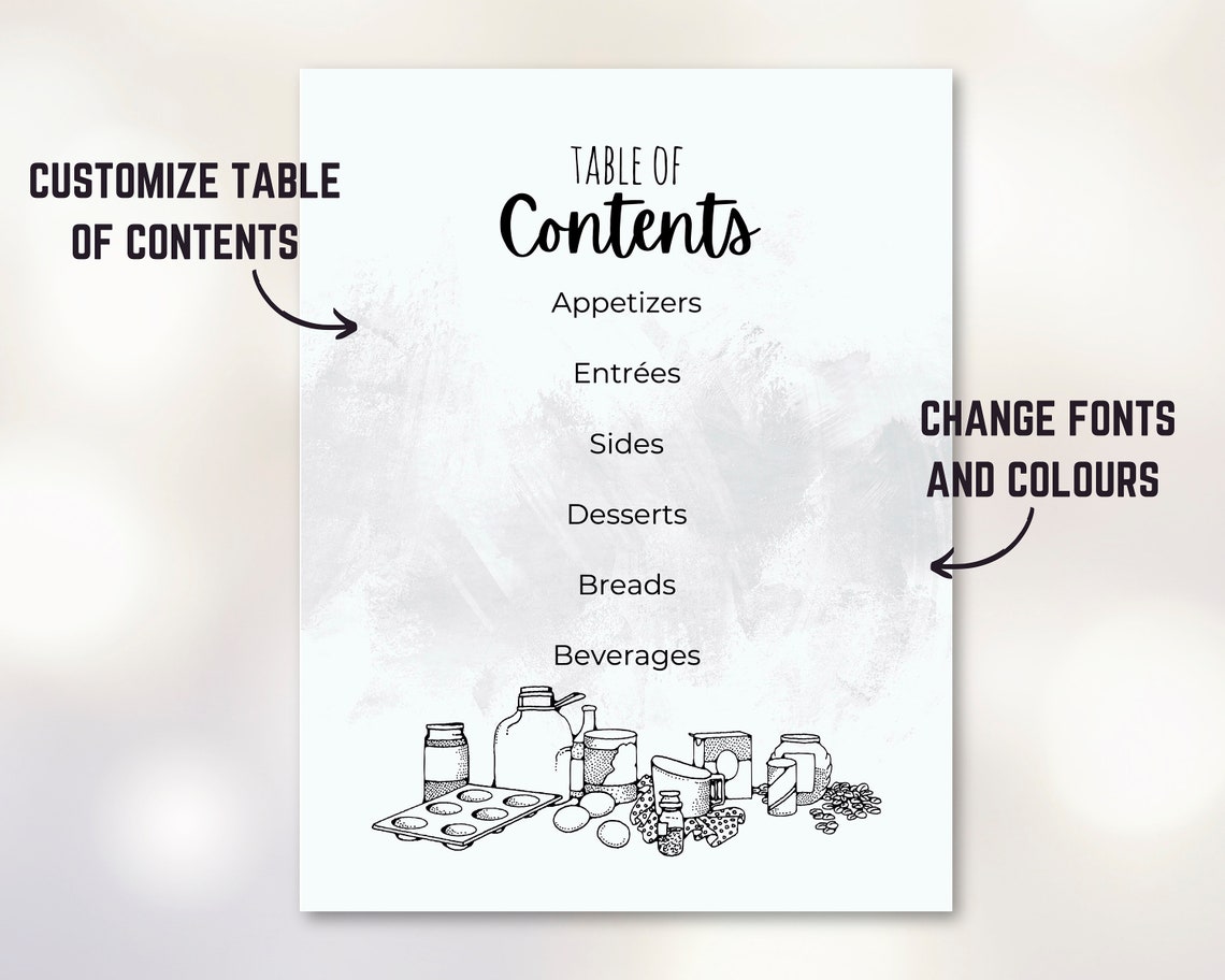 Editable Recipe Binder Templaterecipe Binder Kitcustom Recipe Book ...