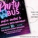 Editable Party Bus Invitation Party Limo Invite Custom Canva Template ...