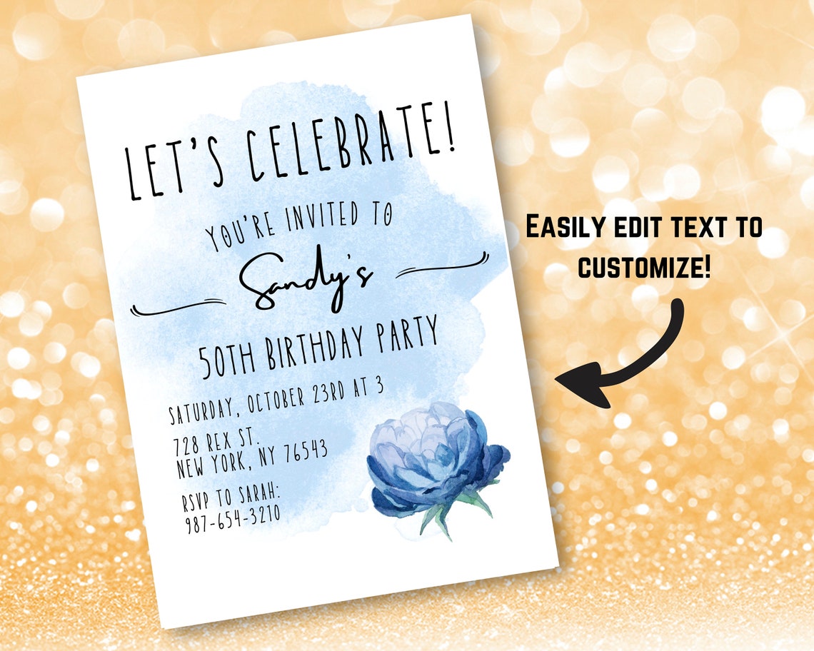 Editable Blue Party Invitation Printable Bluey Party Invite - Etsy