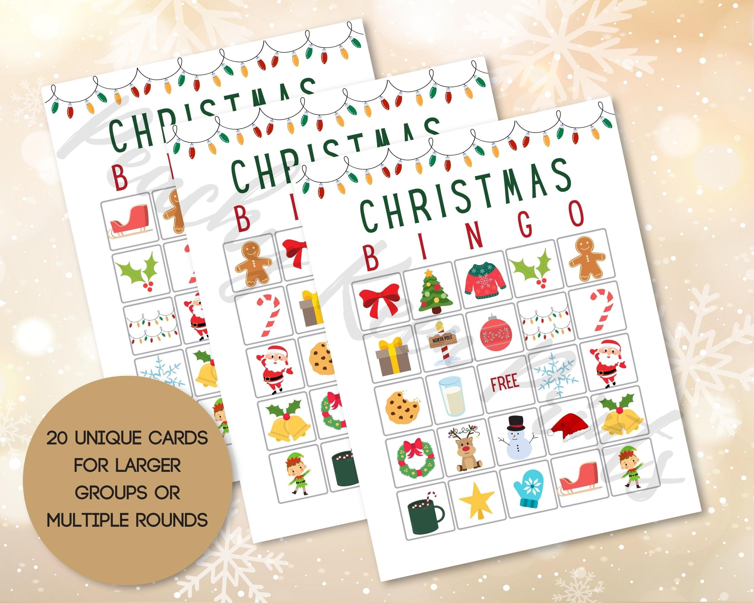 Printable Christmas BINGO Game Holiday Party Game Christmas Printable ...