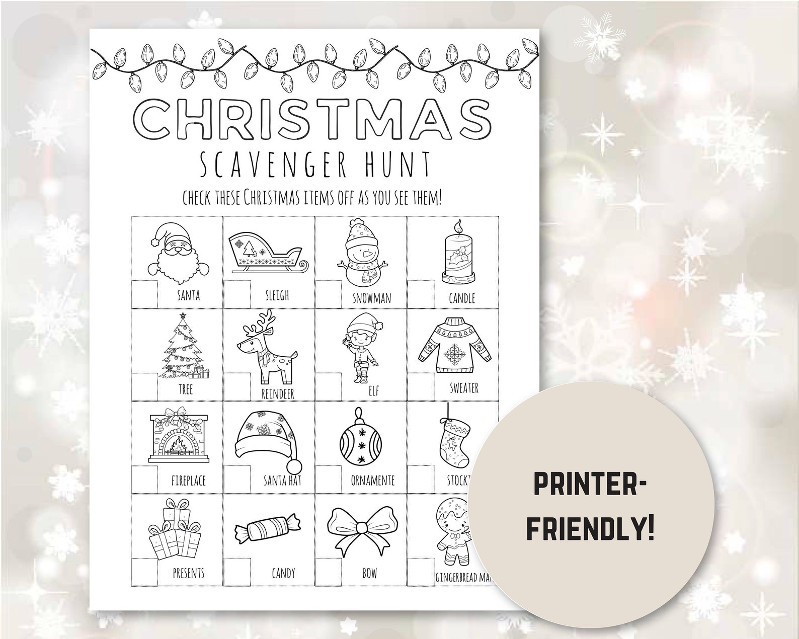 Printable Christmas Scavenger Hunt for Kids Kids Coloring - Etsy