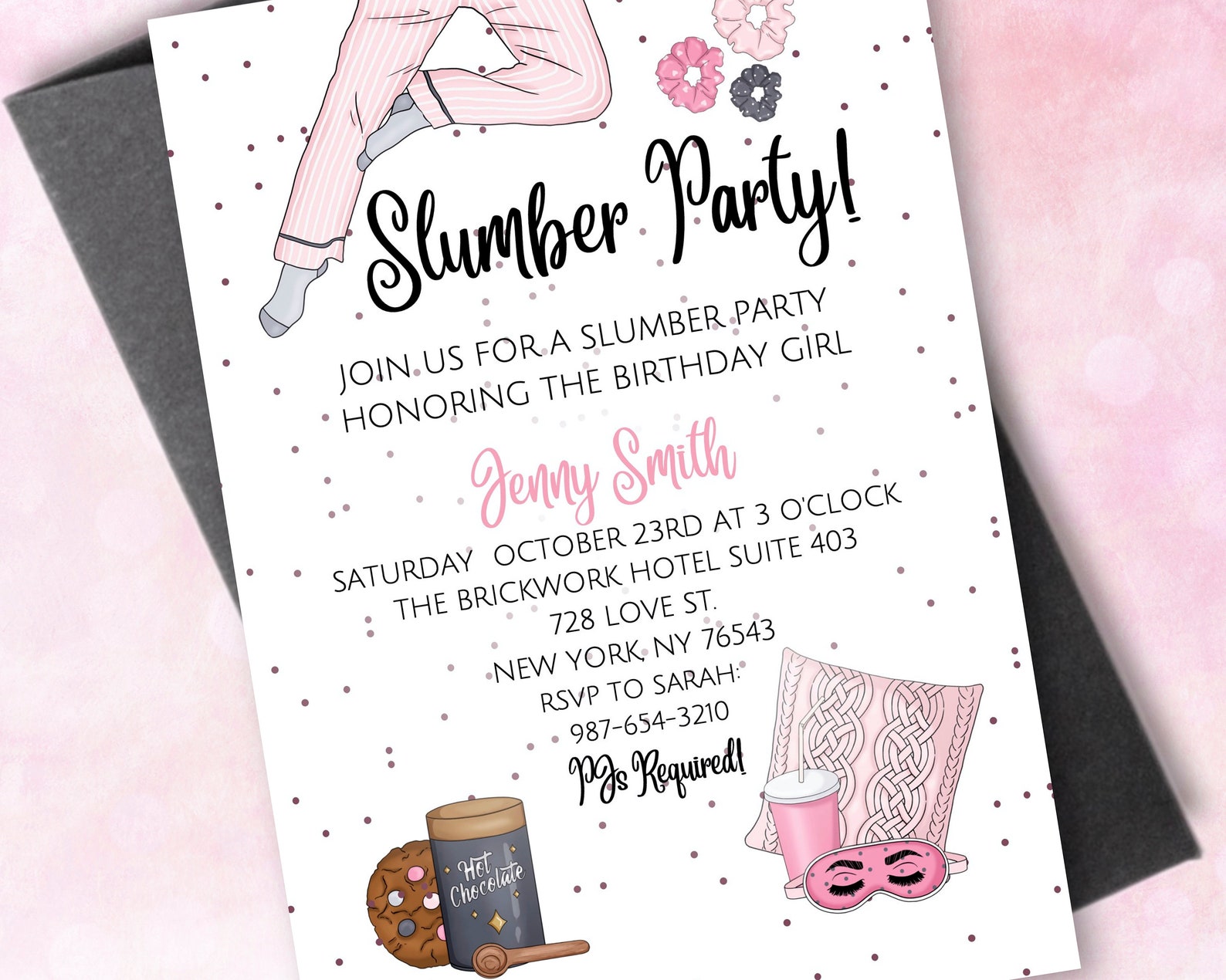 Editable Slumber Party Invitation Printable | Sleepover Party Invite ...