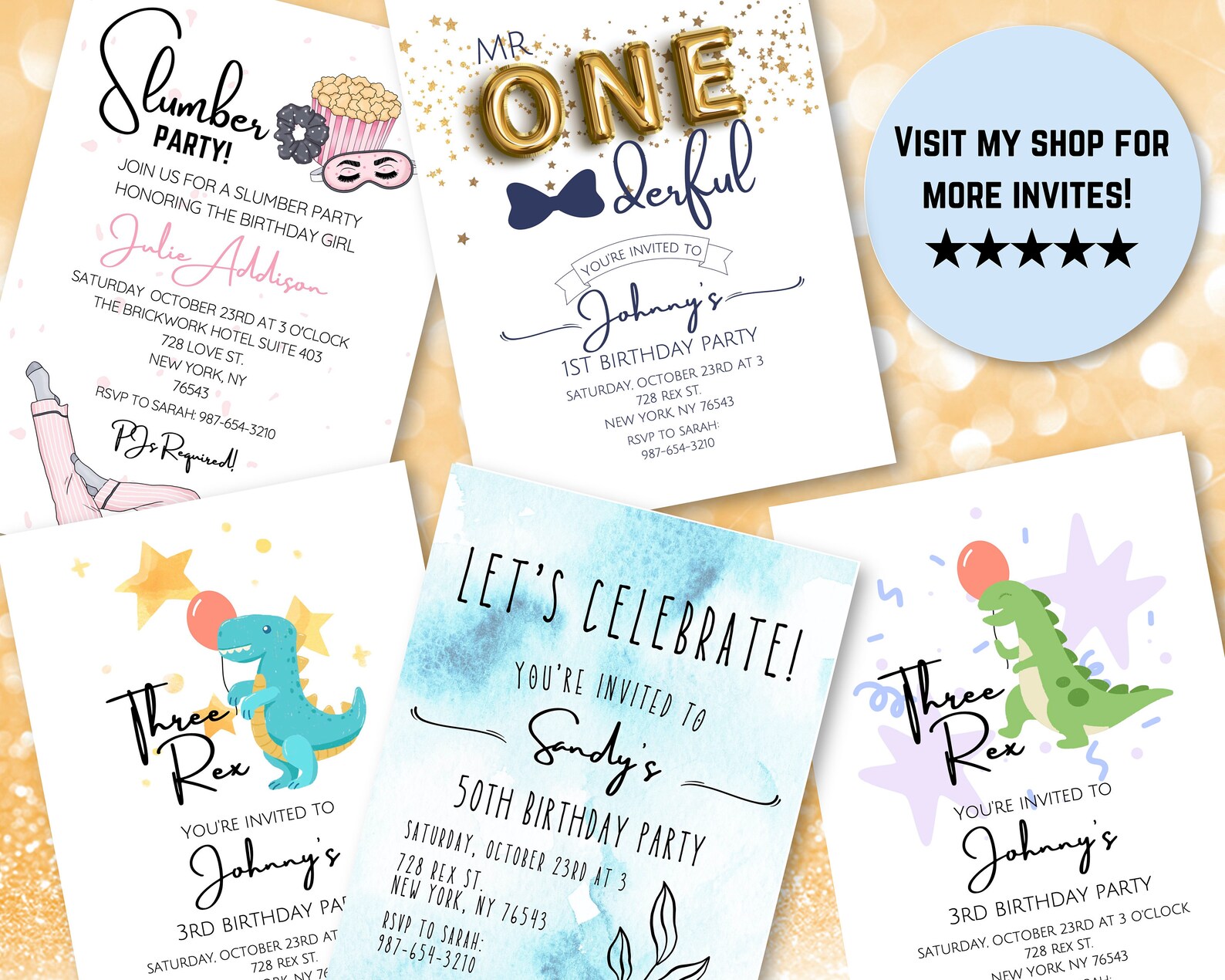 Editable Blue Party Invitation Printable Blue Party Invite Printable ...