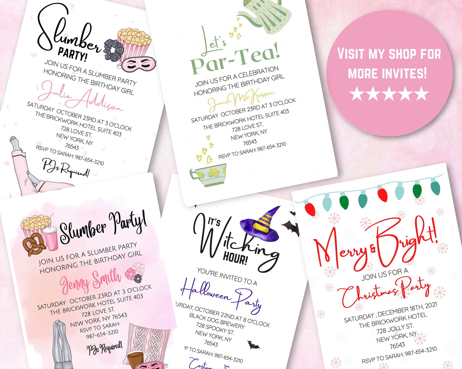 Editable Slumber Party Invitation Printable Sleepover Party - Etsy