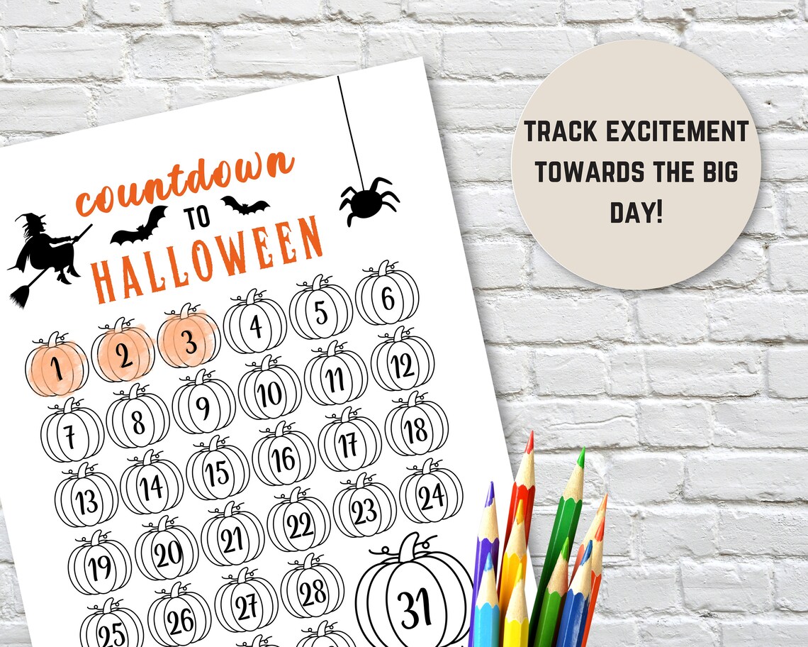 Printable Halloween Countdown | Halloween Craft | Kids Halloween ...