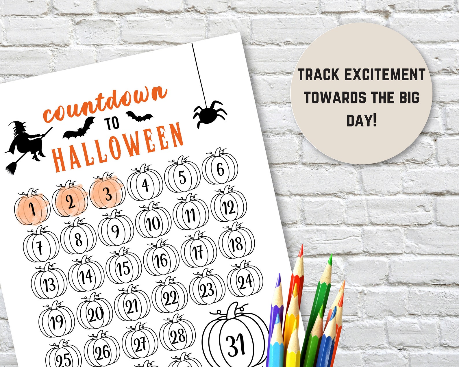 Printable Halloween Countdown | Halloween Craft | Kids Halloween ...